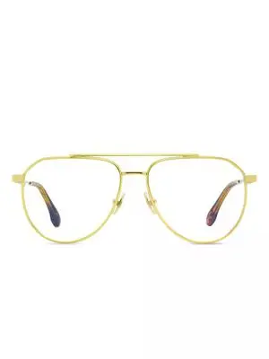 Victoria Beckham Double-bridge Pilot Glasses - Gold