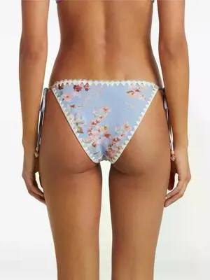 Zimmermann Awaken Floral Bikini Bottoms - Blue