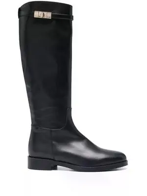 PAOLA PARISI 30mm Buckle-detail Boots - Black