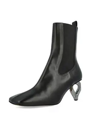 JW Anderson Chain-heel Leather Chelsea Boots - Black
