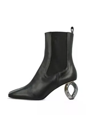 JW Anderson Chain-heel Leather Chelsea Boots - Black