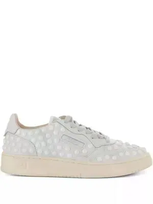 AUTRY Medalist Perforated Studded Leather Sneakers