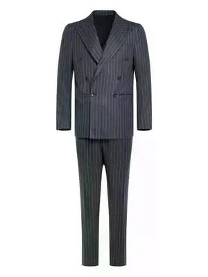 FRANZESE COLLECTION Double-breasted Pinstripe Suit - Grey