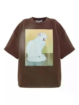 Munthe Graphic-print Cotton T-shirt - Brown