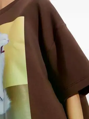 Munthe Graphic-print Cotton T-shirt - Brown