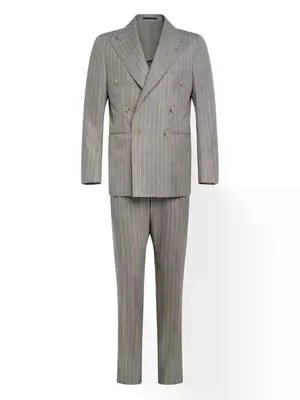FRANZESE COLLECTION Double-breasted Pinstripe Suit - Grey