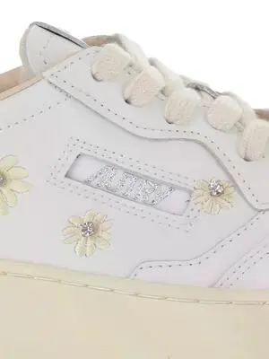 AUTRY Embroidered Flower Trainers