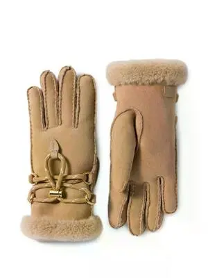 Miu Miu Shearling Gloves - Brown
