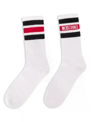 Moschino Striped Socks - White
