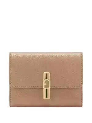 Furla Iride Grained Compact Wallet - Neutrals