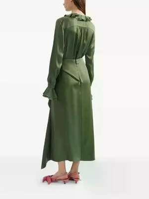 Erdem Cady Ruffled Long-sleeve Shirt - Green