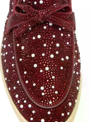 NICOLI Aurelia Bow-embellished Loafers - Red