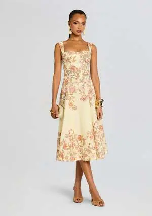 Hemant & Nandita Riah Midi Dress - Ivory