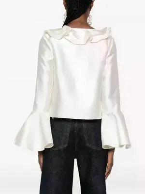 SELF-PORTRAIT Taffeta Ruffled Blouse