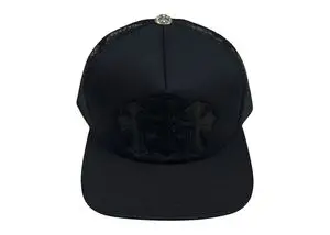 Chrome Hearts Triple Cross Cemetery Trucker Cap - Black