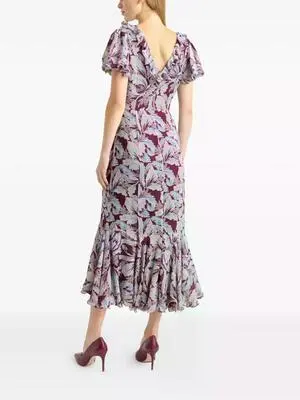 Cinq À Sept Ruffled Tulip Midi Dress - Purple