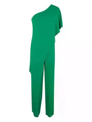 Ralph Lauren Georgette Cape One-shoulder Jumpsuit - Green
