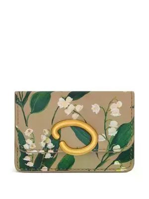 Oscar De La Renta Lily Of The Valley-printed Card Holder - Neutrals