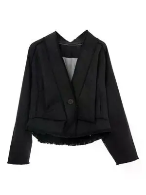 YANGKEHAN Frayed Trim Jacket