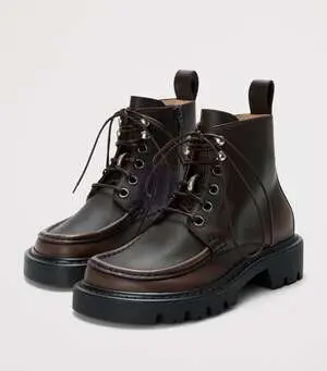 Loewe Sierra Calfskin Combat Boots - Brown
