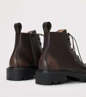 Loewe Sierra Calfskin Combat Boots - Brown