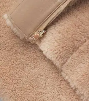 Maje Faux Shearling Zip Up Coat