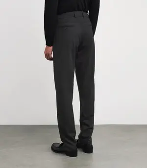 Canali Stretch Wool Travel Tailored Trousers