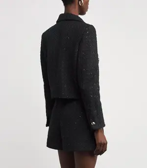 Maje Sequined Tweed Cropped Jacket