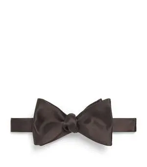 Ralph Lauren Purple Label Silk Satin Bow Tie - Brown