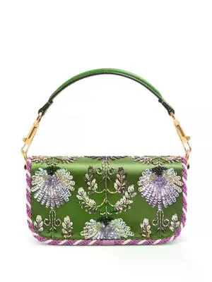 Valentino Garavani Locò Small Embroidered Shoulder Bag With Jewel Logo