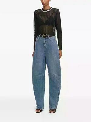 SELF-PORTRAIT Crystal-embellished Lace Top