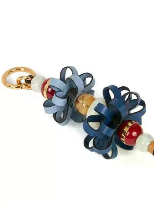 Etro Flower-motif Marbles Leather Bag Charm