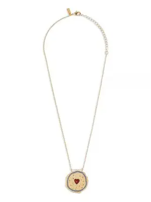 MYA BAY Ruby Heart Medallion Necklace - Gold