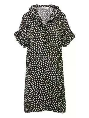 Chloé Polka-dot Ruffled Dress