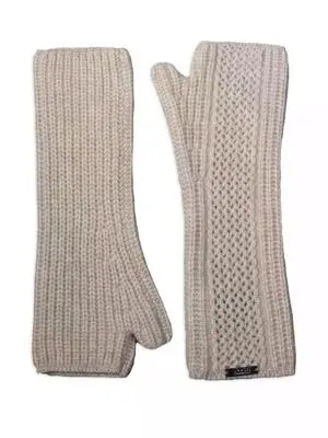 MOORER Zulema Knitted Fingerless Gloves - Neutrals