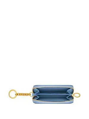 Oscar De La Renta Poppy-printed Keychain Wallet - Blue