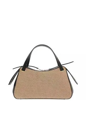 JIL SANDER Raffia-paneled Tote Bag