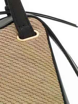 JIL SANDER Raffia-paneled Tote Bag