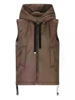 Max Mara Hooded Zip-up Gilet - Brown