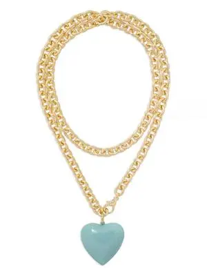 ROXANNE ASSOULIN Big Puffy Heart Charm Necklace - Gold