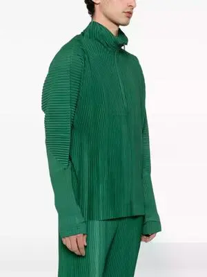 Issey Miyake Pleated Half-zip Top - Green