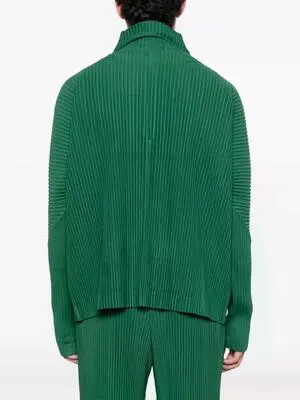 Issey Miyake Pleated Half-zip Top - Green