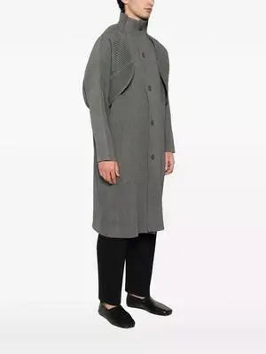 Issey Miyake Pleated Funnel-neck Coat