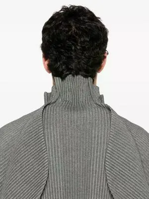 Issey Miyake Pleated Funnel-neck Coat