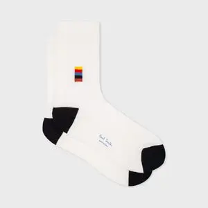 Paul Smith Artist Stripe Trim Socks - White