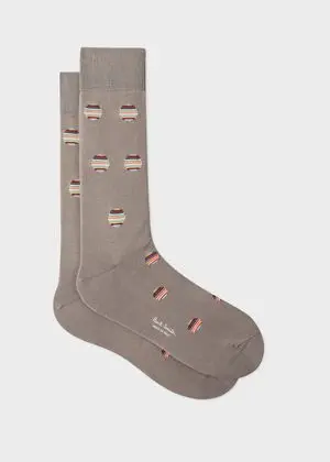 Paul Smith Striped Polka Dot Crew Socks