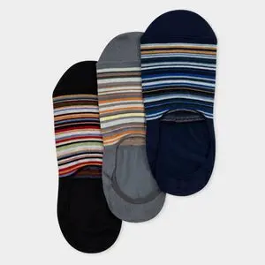 Paul Smith Signature Stripe Loafer Socks Set Of Three - Multicolour