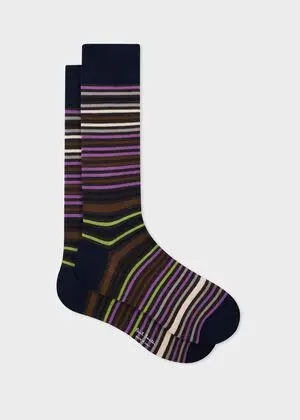 Paul Smith Striped Socks - Blue