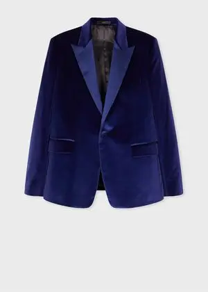 Paul Smith The Soho Tailored-fit Indigo Velvet Evening Blazer