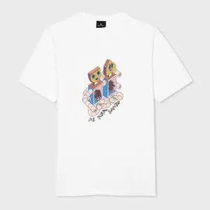 Paul Smith Organic Cotton 'robots' T-shirt - White